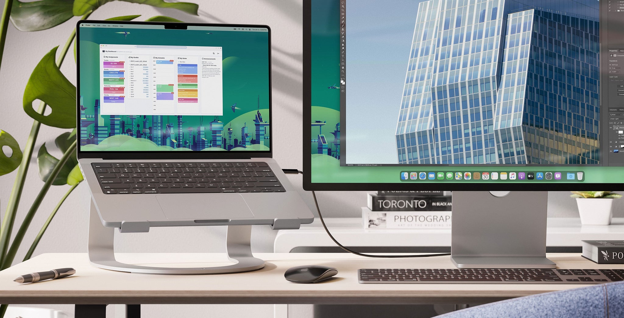 Curve SE Ergonomic Silver Aluminum MacBook Stand